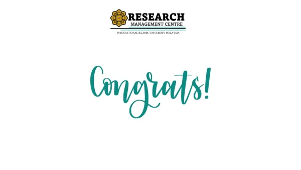 IIUM Research | 28 July 2023: Congratulations on Securing the Sponsored ...